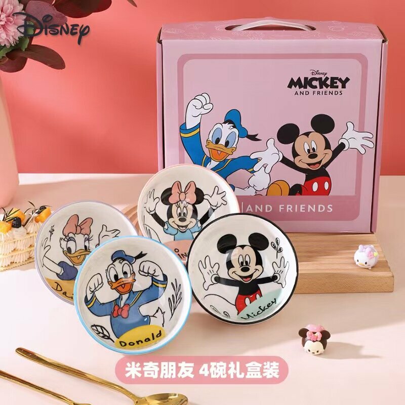 Disney Winnie the Pooh, Stitch, Mickey and Minnie ceramic microwave bowl set