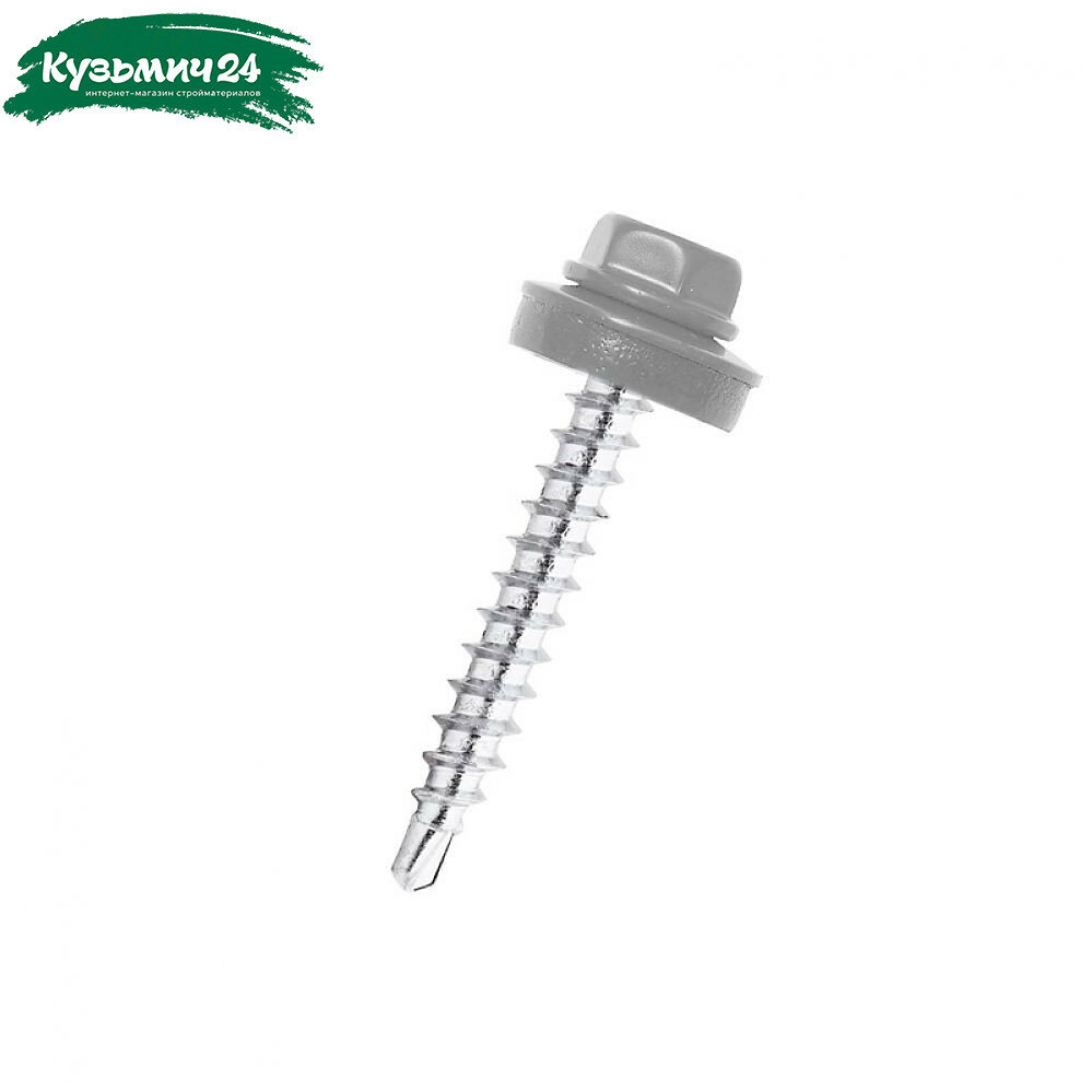 Саморез кровельный 4,8x51 RAL7004 серый 6 шт