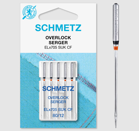 Иглы Schmetz для распошивальных машин джерси хром №80, 5шт ELx705 SUK CF
