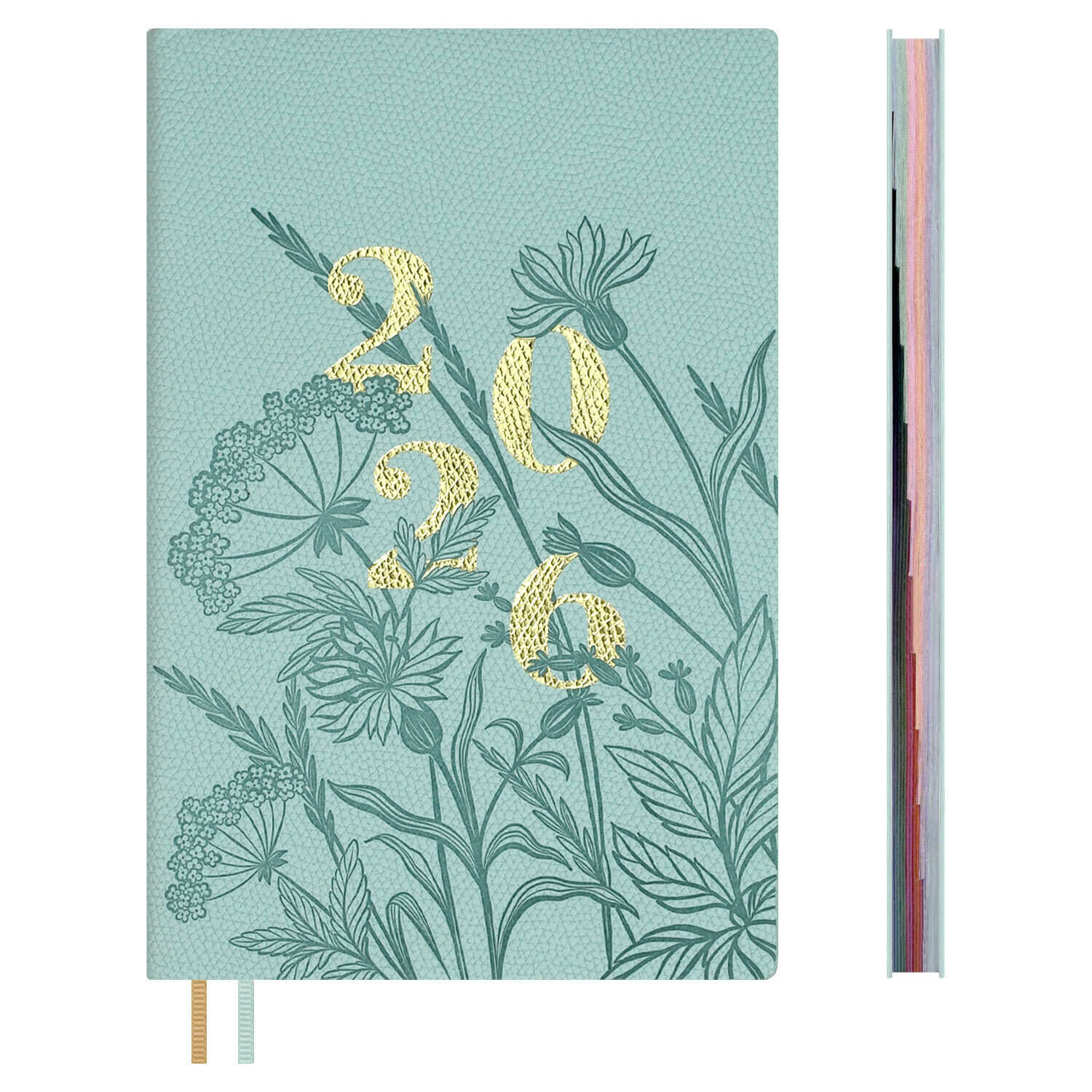 Еженедельник датированный 2026 ESCALADA, формат А6+, 96 л, мягкий переплёт, искусственная кожа "Джут", мятный