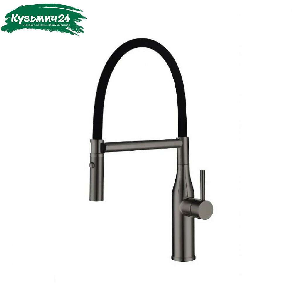 Смеситель для кухни Gappo G4098-29 гибкий излив, оружейная сталь, черный, 1 шт.