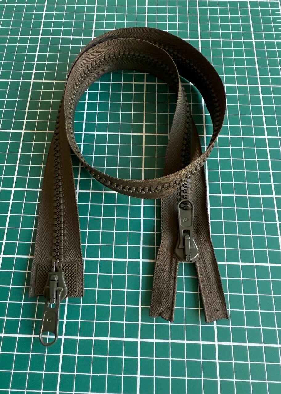 Молния Тракторная, 2 замка, цвет хаки, 75 см, цена за 1 штуку.