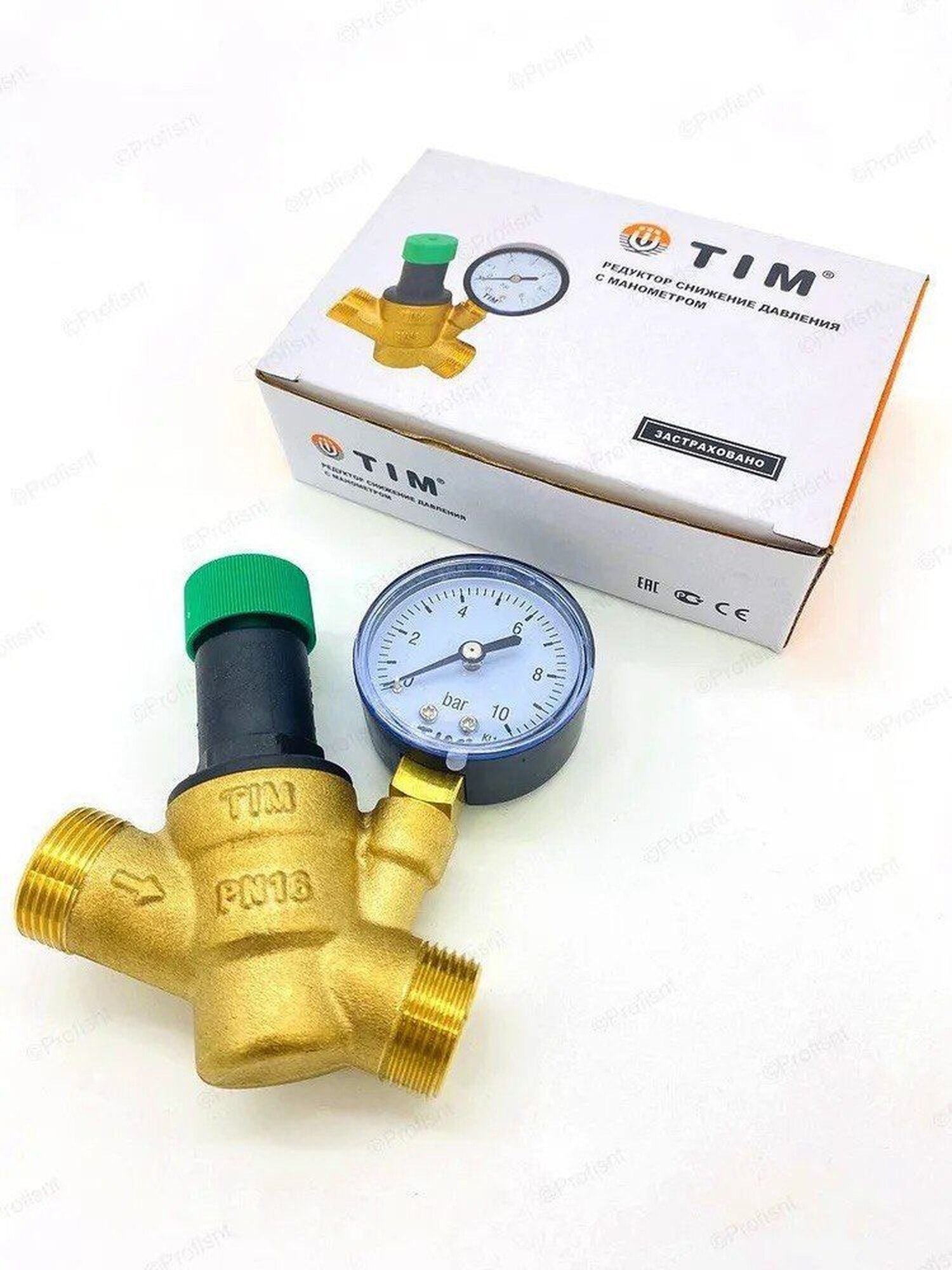Редуктор давления с манометром 3/4"НР х 1/2"ВР