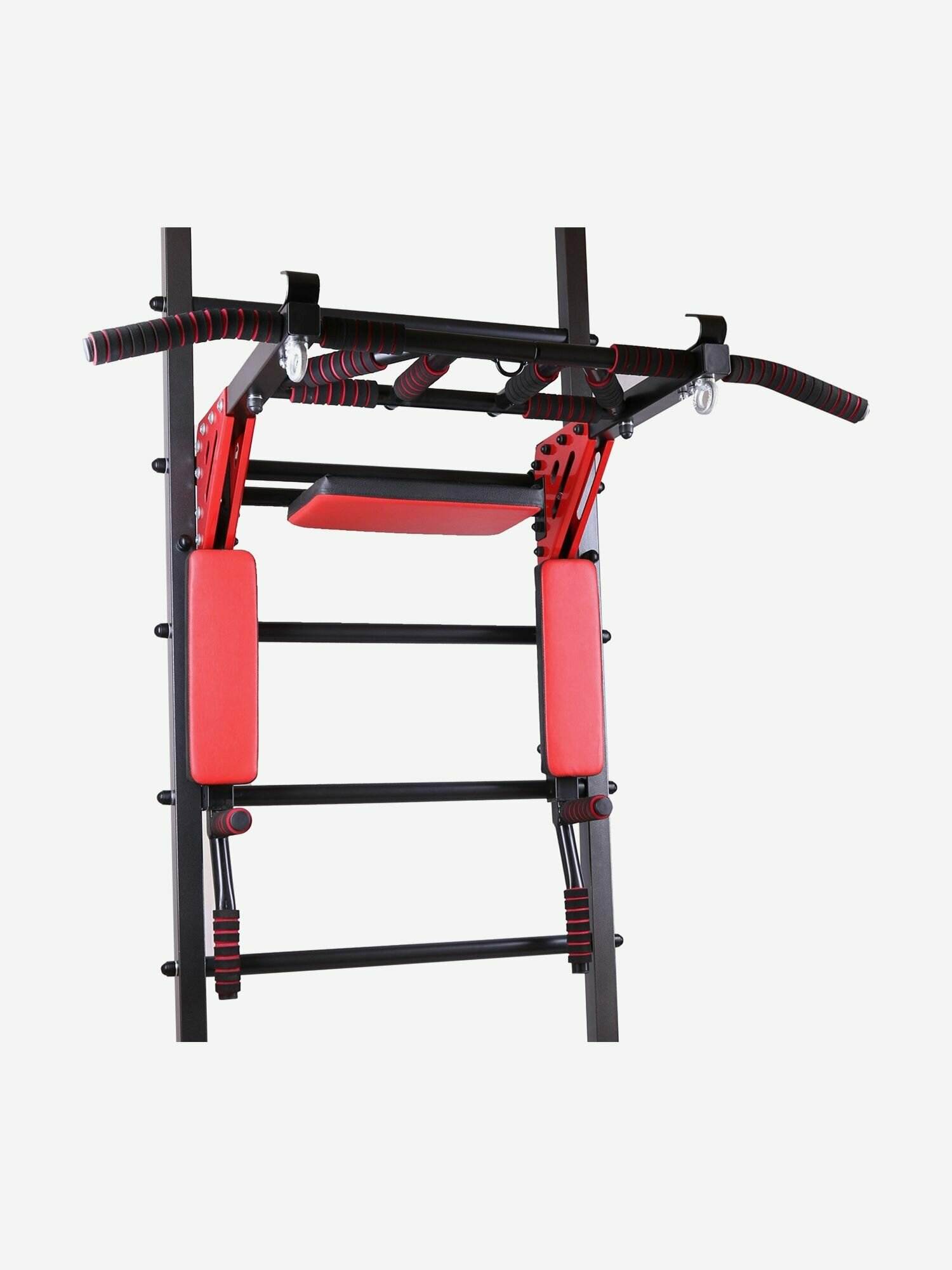 Турник-Брусья-Пресс 3в1 "Мультихват" Усиленный на шведскую стенку WestSport Черно-красный