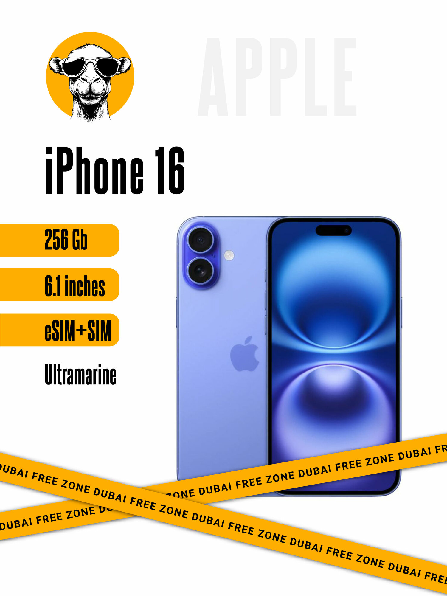 Смартфон iPhone 16 256GB Ultramarine Sim+E-Sim