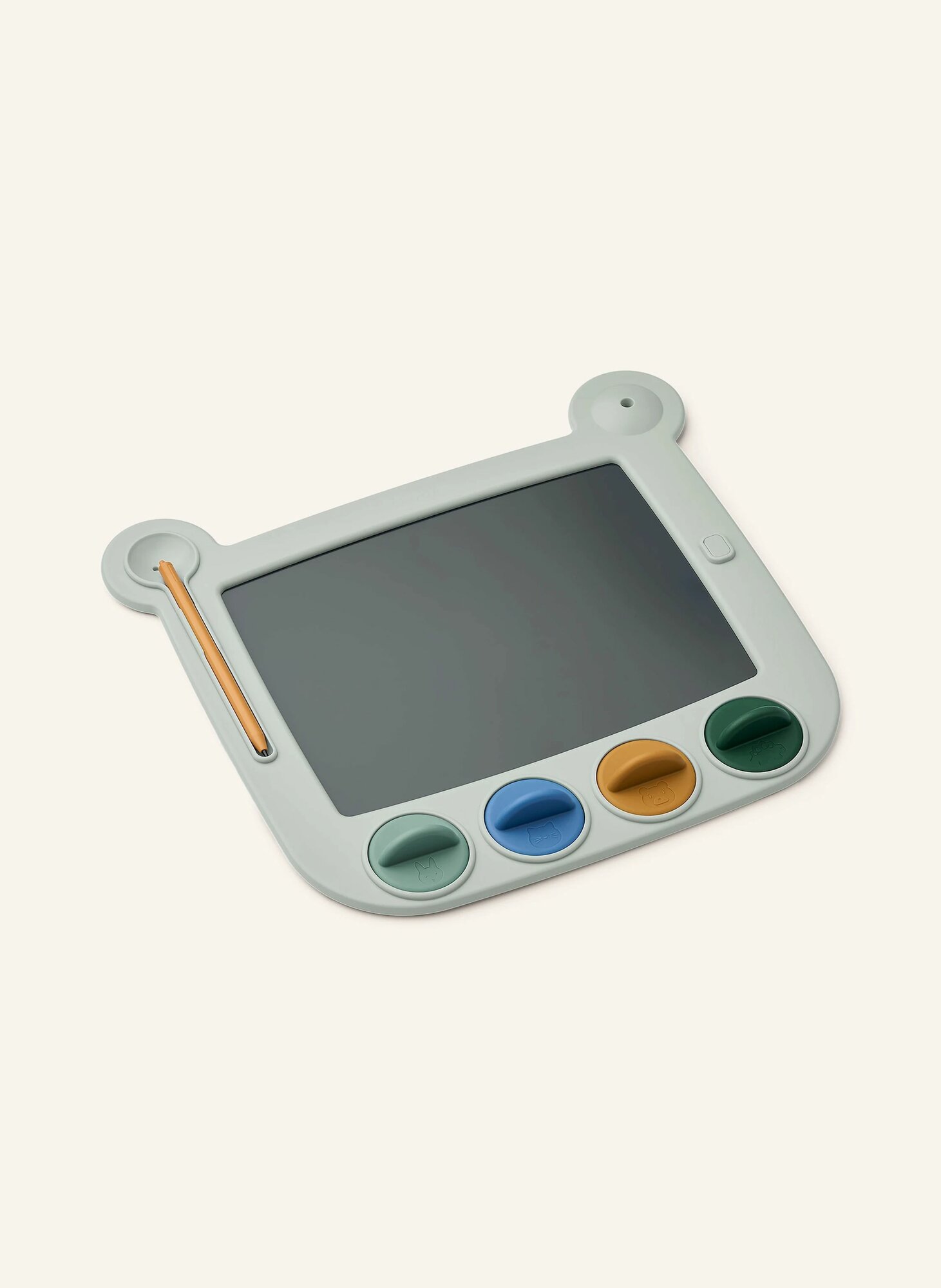 Планшет для рисования детский LIEWOOD VENZORA с 4 силиконовыми штампами, размер 26х26х0.5 см, цвет серо-синий