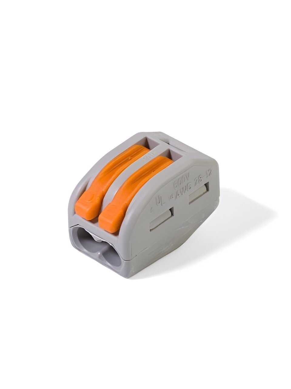 Клемма соединит. WAGO 222-412 с рычагами, 2 входа, 400В/32А, для жестких и гибких медных проводов