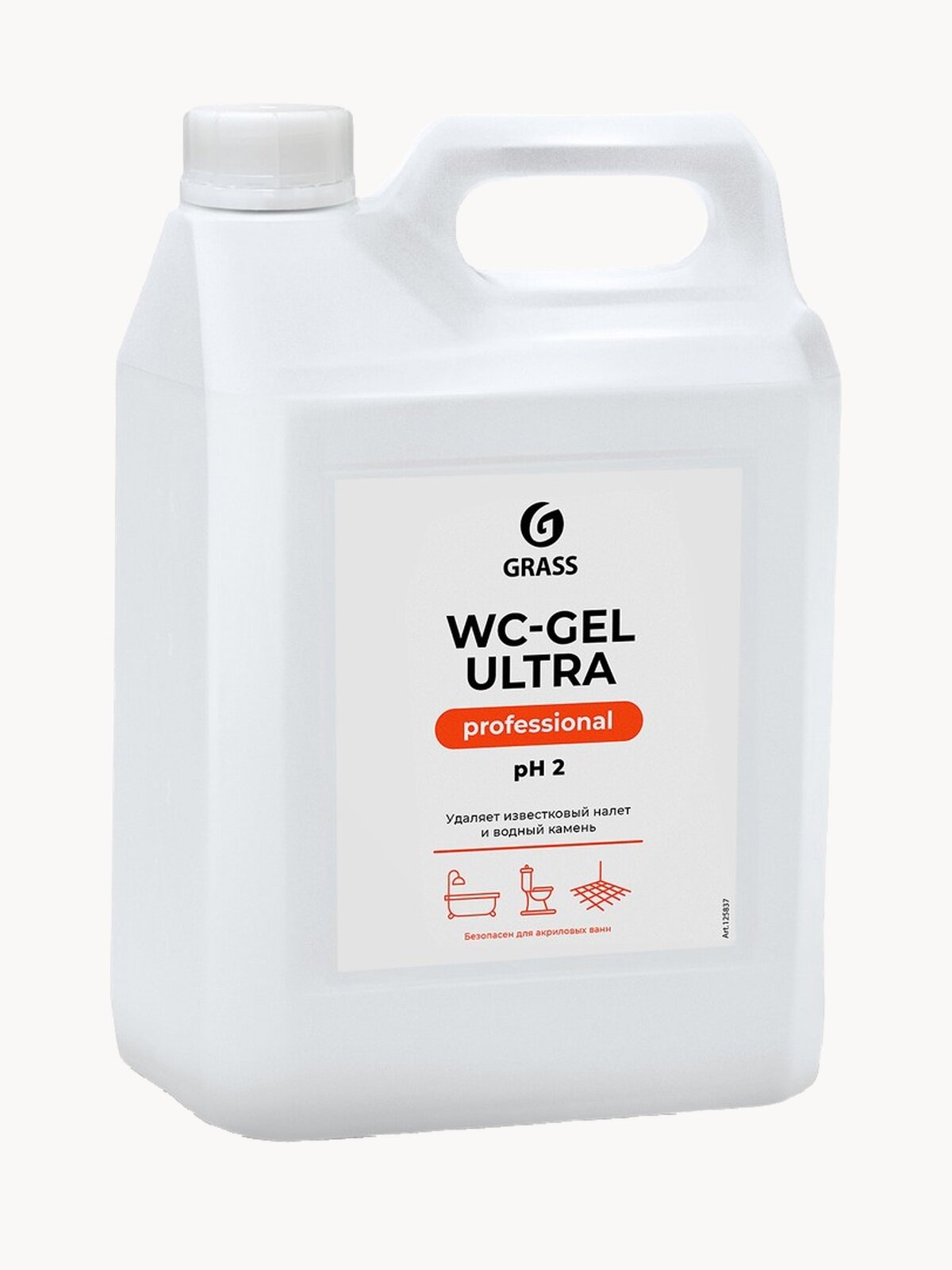 Чистящее средство Grass WC-gel ultra для сантехники, ванной и туалета, 5 л.