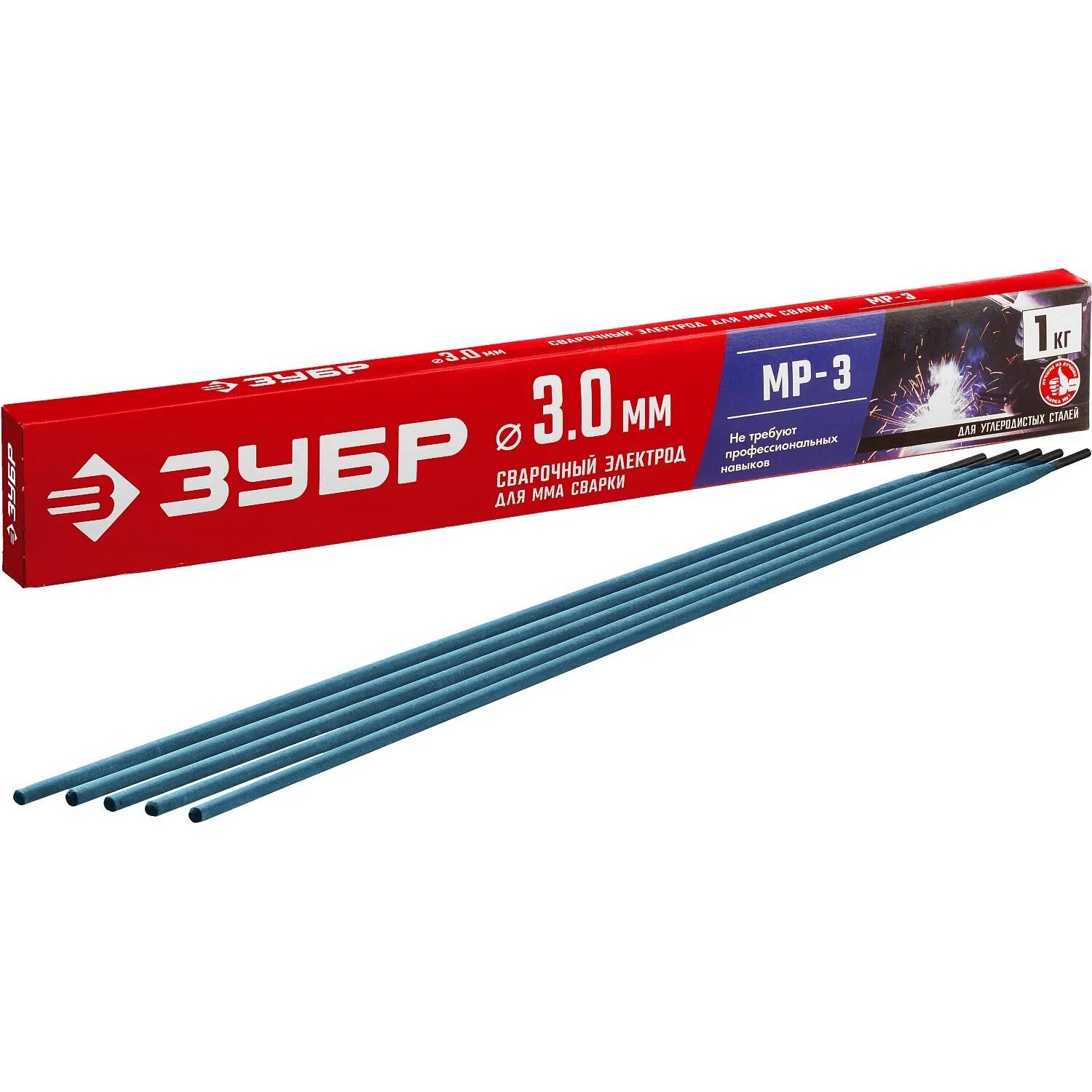 Электроды ЗУБР МР-3 рутил, d3.0х350мм, 1кг, коробка(40011-3.0)