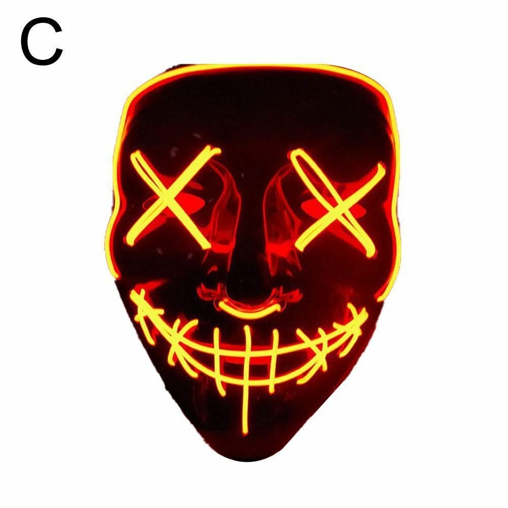 Светящаяся неоновая маска для праздника судная ночь