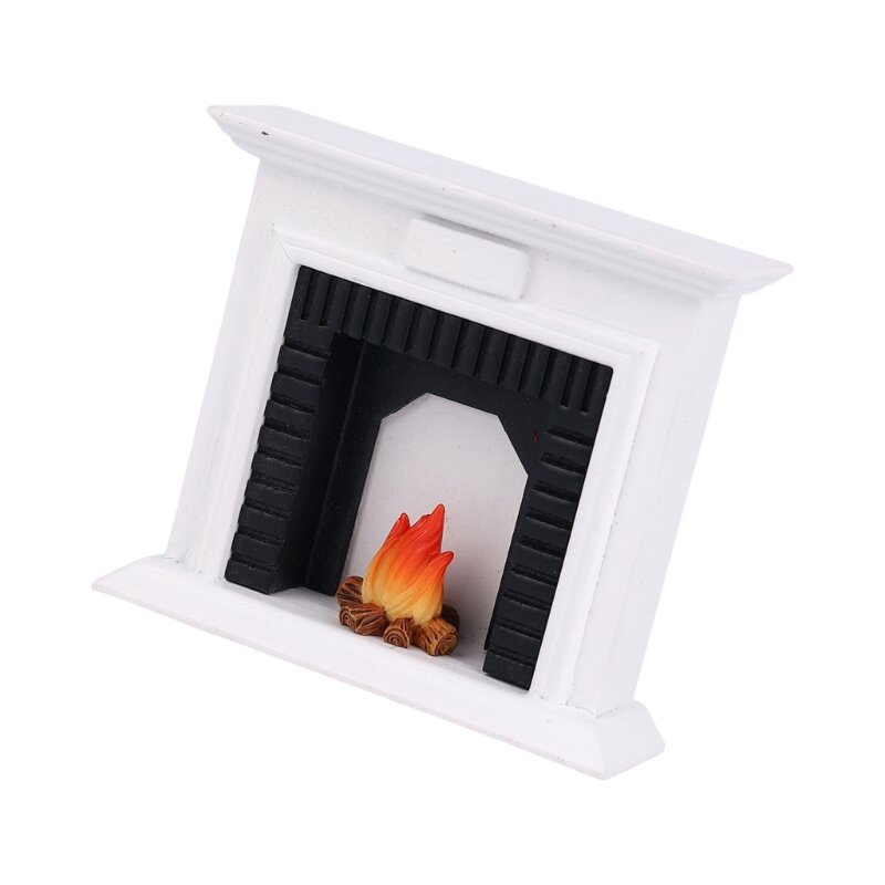 Миниатюрный Белый Очаг Для Кукольного домика, Деревянная Мебель Из Смолы, Аксессуары Для Творческих Игровых Сцен