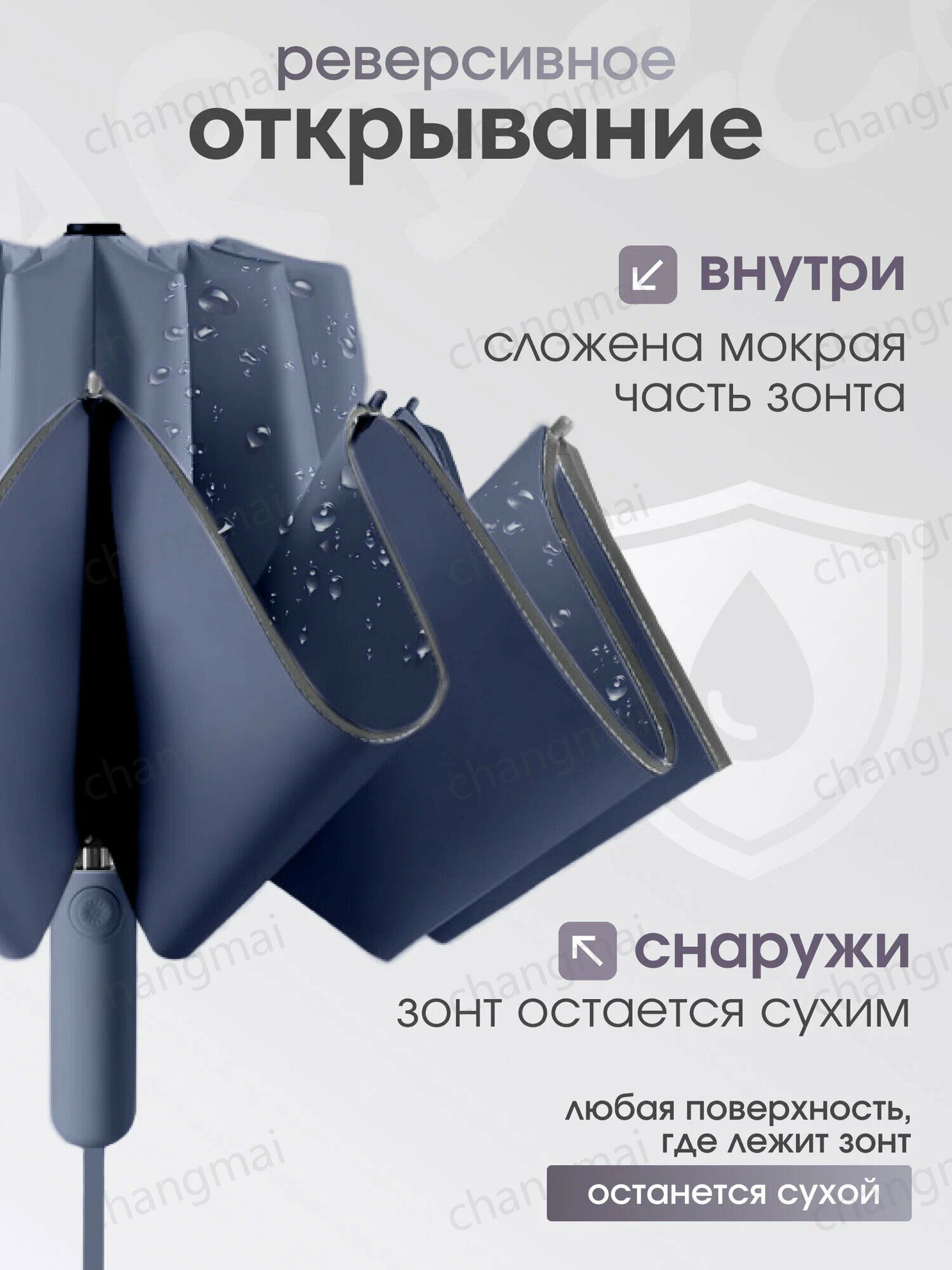 Зонт , синий — фото 1