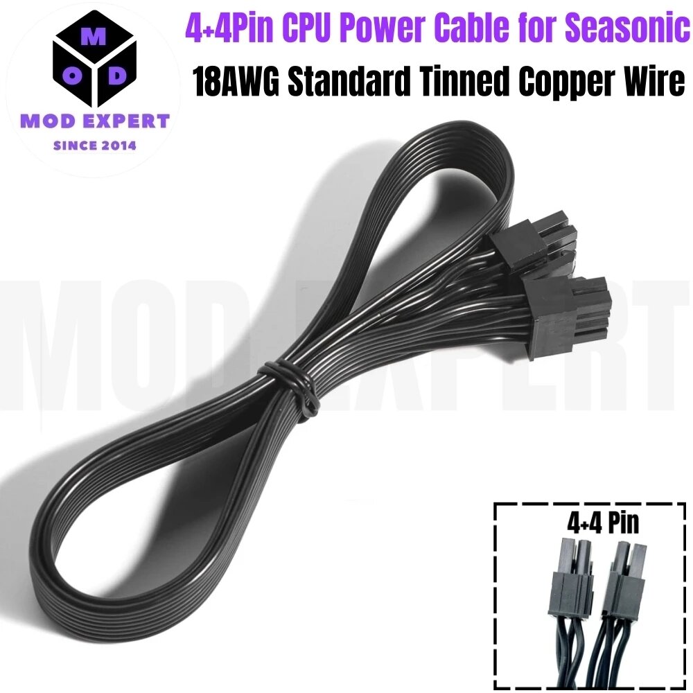 Кабель питания процессора YEPLOOK 4+4 Pin для Seasonic FOCUS PLUS