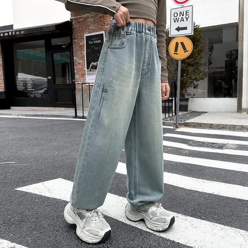 Круто Детские широкие штаны олсатые -15л / Высота_140смсм, KLQ Размер_140