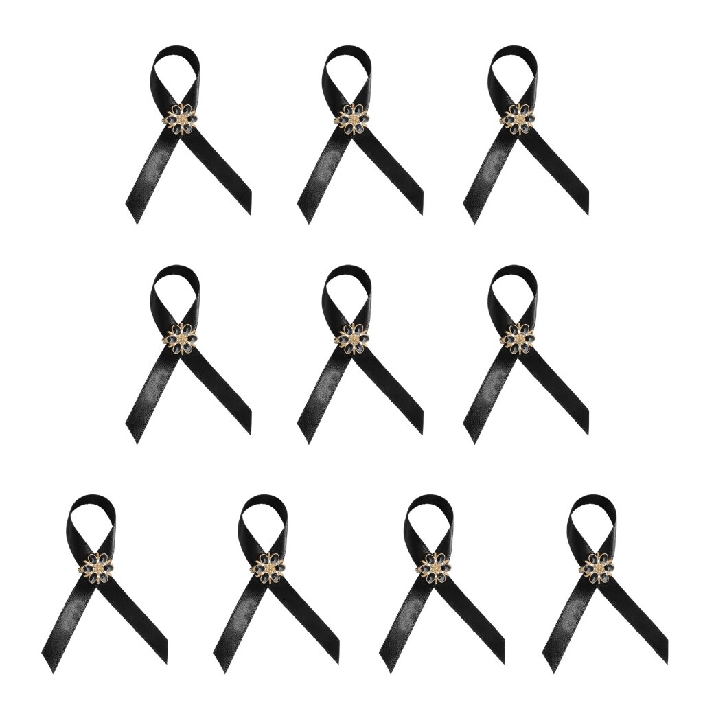 10 шт, броши из черной ленты-стиль 3