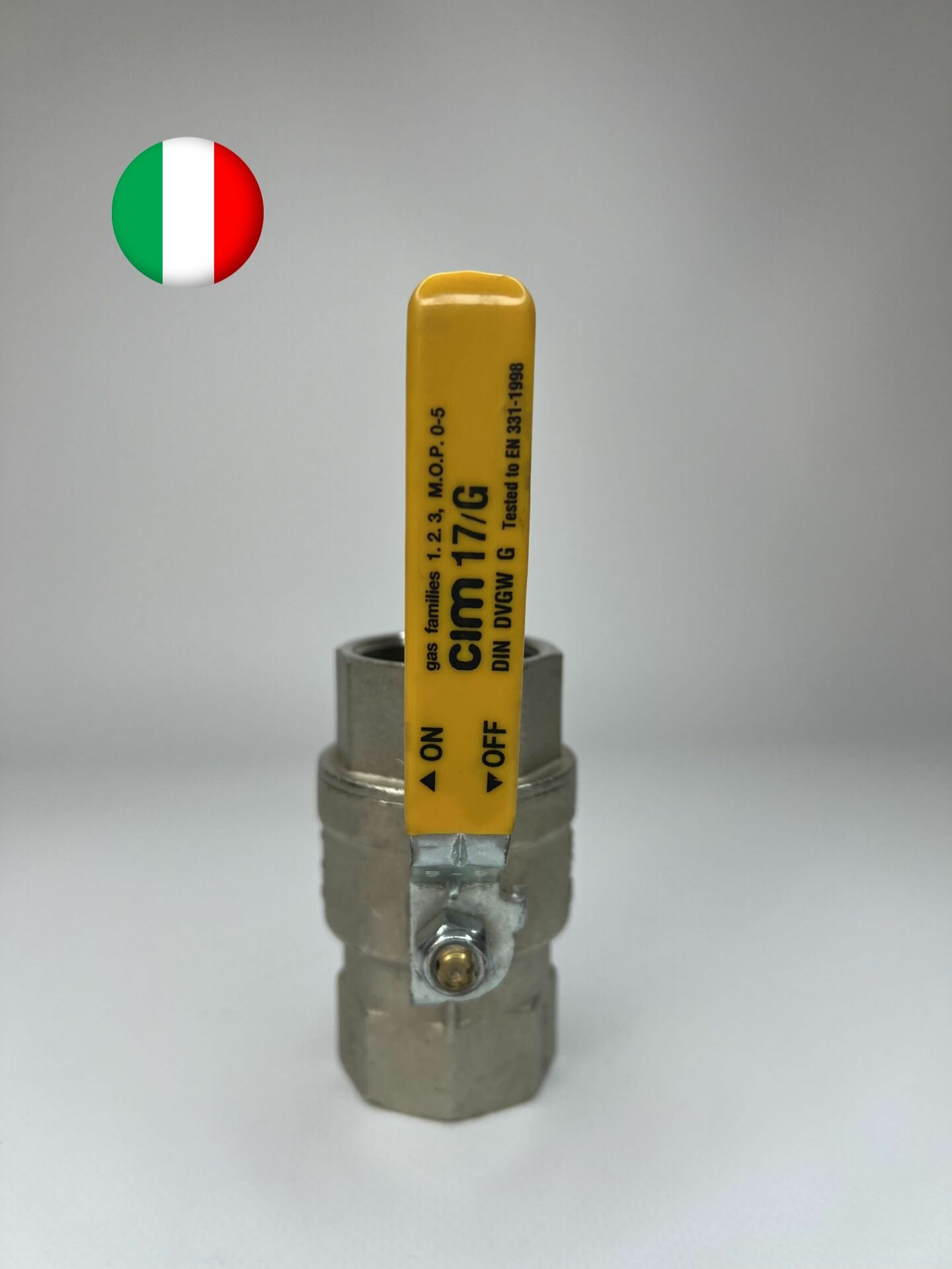 Кран шаровый для газа Cimberio CIM 17G BB 1" 1/2" стальная ручка рычаг Италия