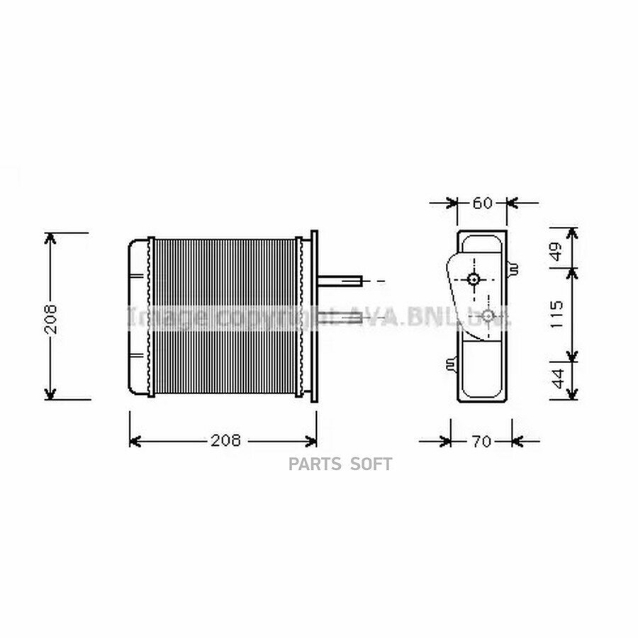 Радиатор печки от официального дистрибьютора, AVA, артикул FTA6150