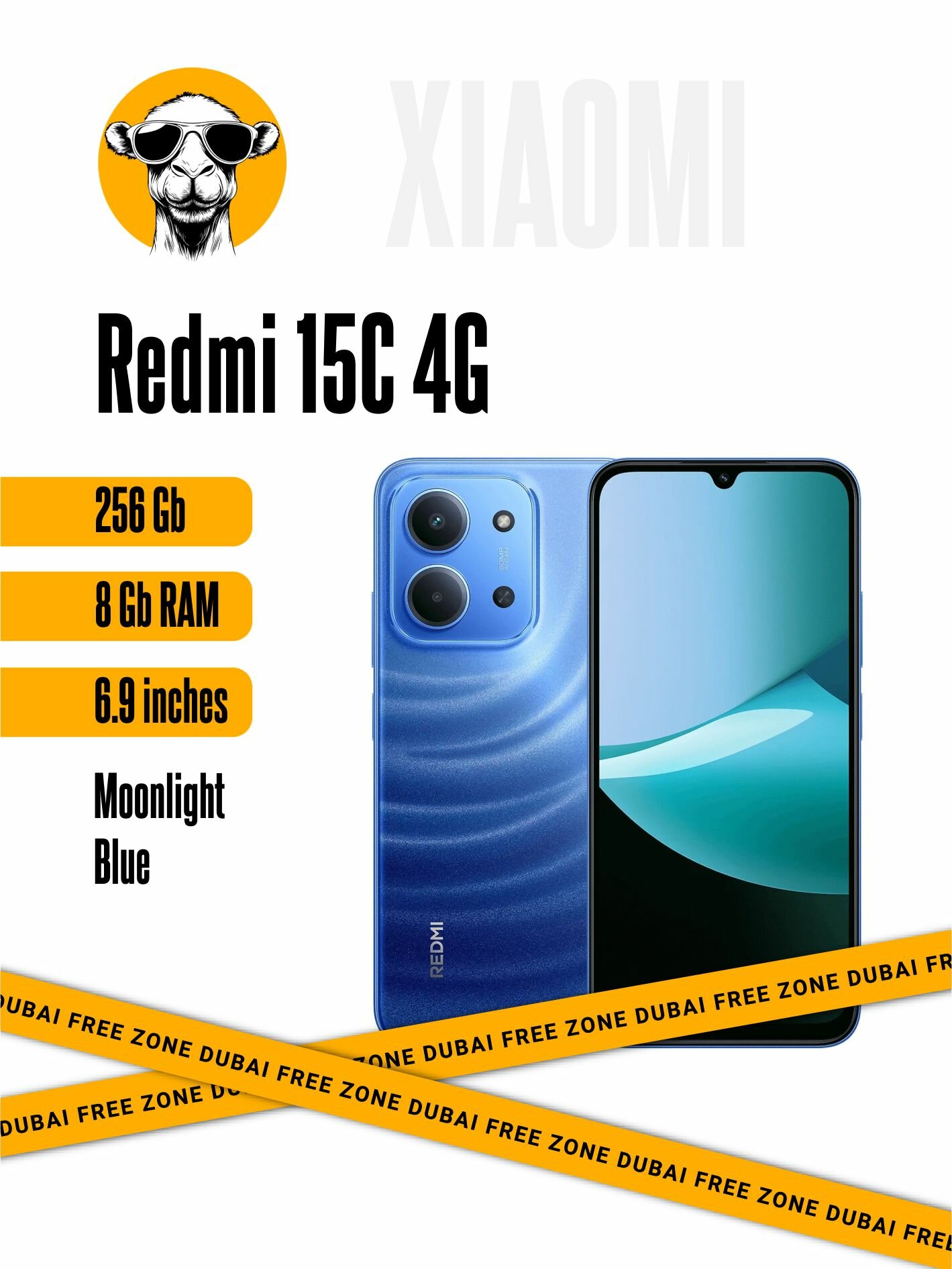 Смартфон Xiaomi Redmi 15C 4G 8/256Gb Moonlight Blue/Синий