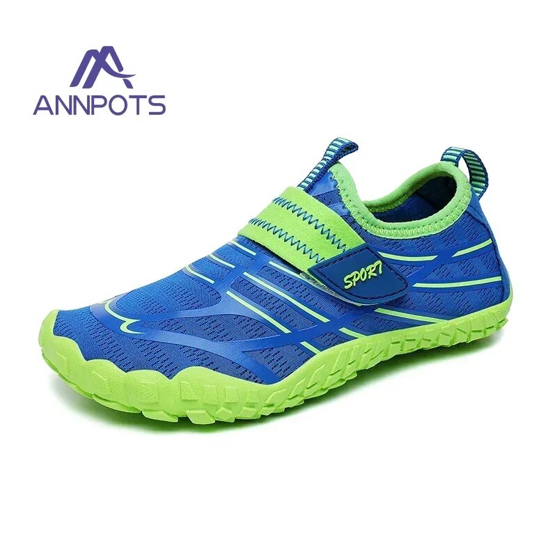 ANNPOTS Детские складывающиеся пляжные тапочки морской волны 37, W-23 blue