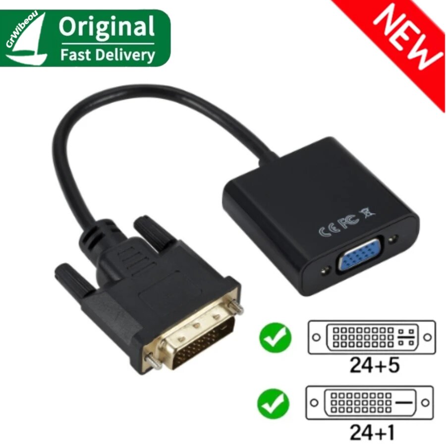 GRWIBEOU DVI-D к VGA адаптер 1080P