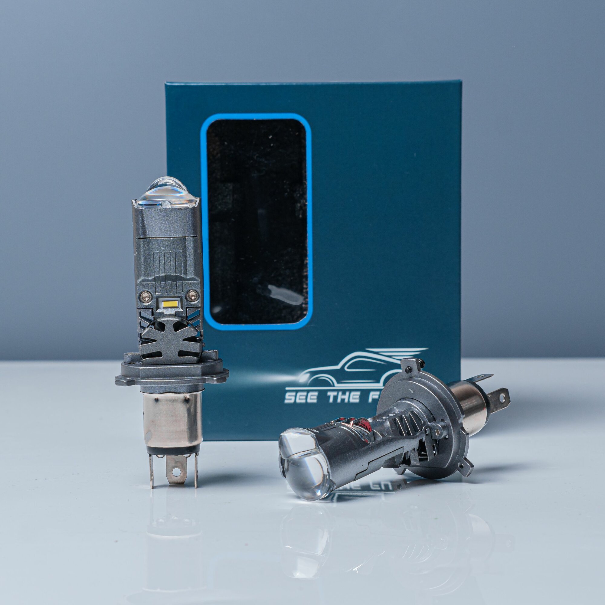 Лед лампы H4 с линзой для Chevrolet Lanos / Светодиодные Led лазерные лампы На Шевроле Ланос