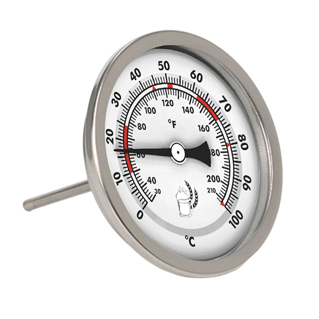 Термометры из нержавеющей стали с двойной шкалой для домашнего пивоварения и виноделия, 20℃-120℃, необходимый ручной инструмент для домашнего пивоварения