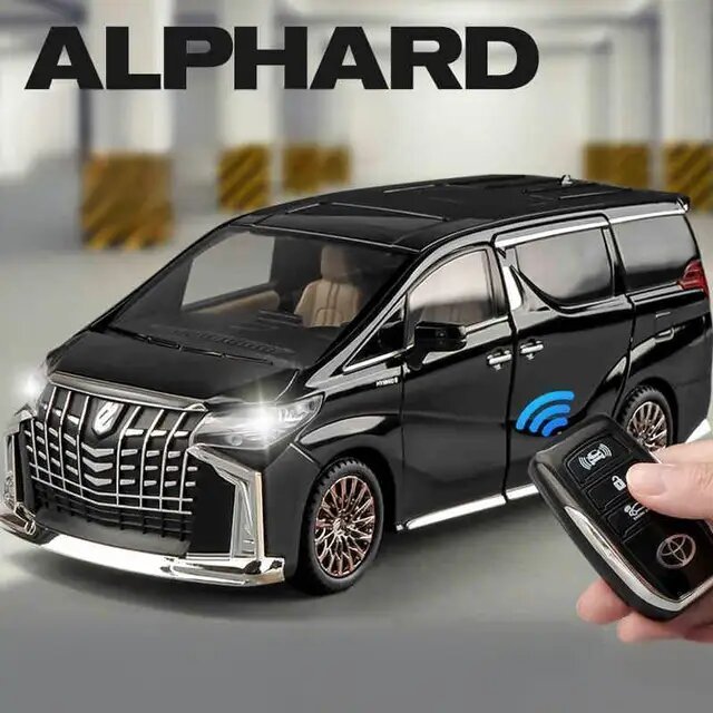1:24 Toyota Alphard Key Control литая модель автомобиля со звуком и светом, детская игрушка, коллекционный подарок на день рождения