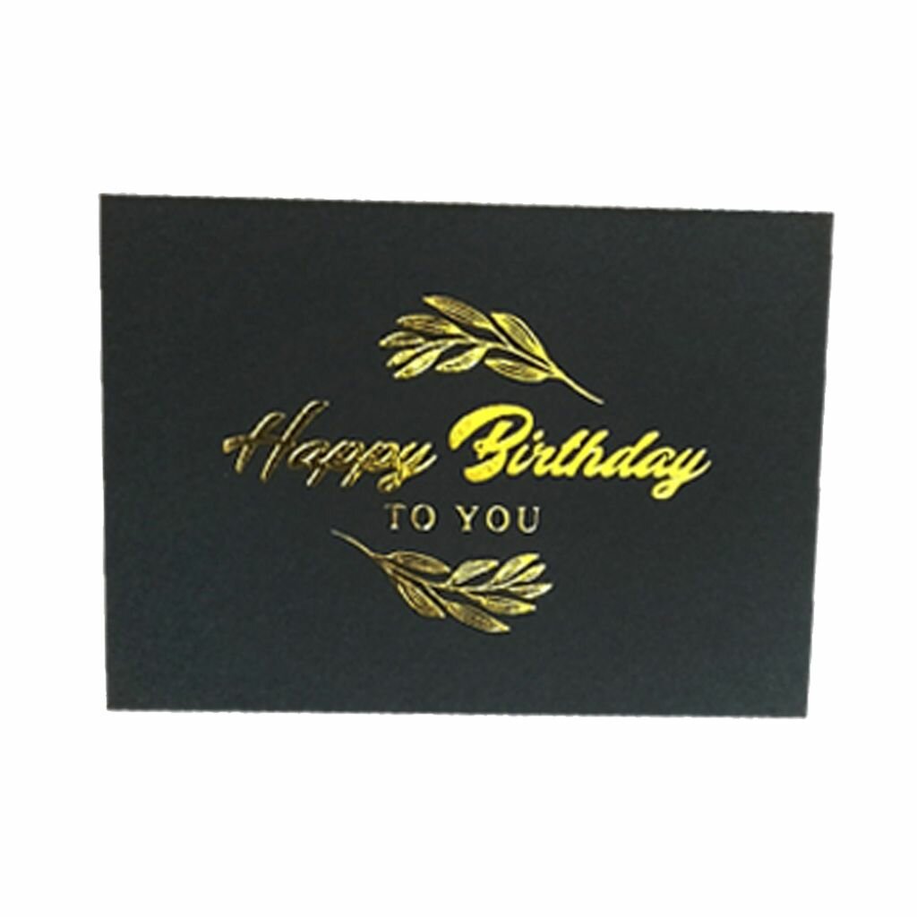 1 упаковка из 100 листов, поздравительная открытка с благодарностью-черный-С днем рождения