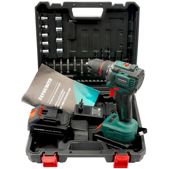 Favourite Tools Дрель-шуруповёрт DC NB21 PROMO SET , акк. Li-ion, 21В, бесщёточн. FAVOURITE