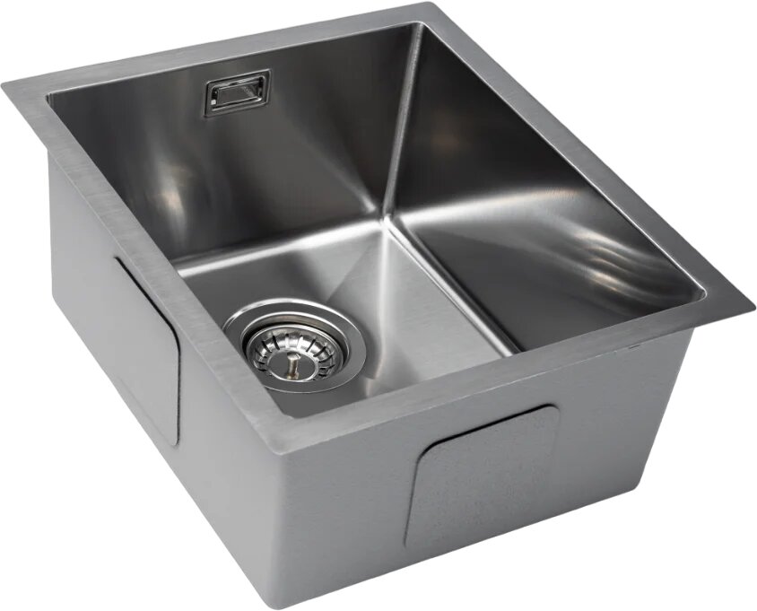 Мойка кухонная Grandex Aqua Proline 300062 металлическая, прямоугольная, 39x45, мойка для кухни, встраиваемая снизу, матовая, врезные
