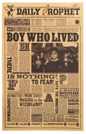 Плакат Гарри Поттер Daily Prophet "Пожиратели Смерти. Есть что-то, что мы упустили?"