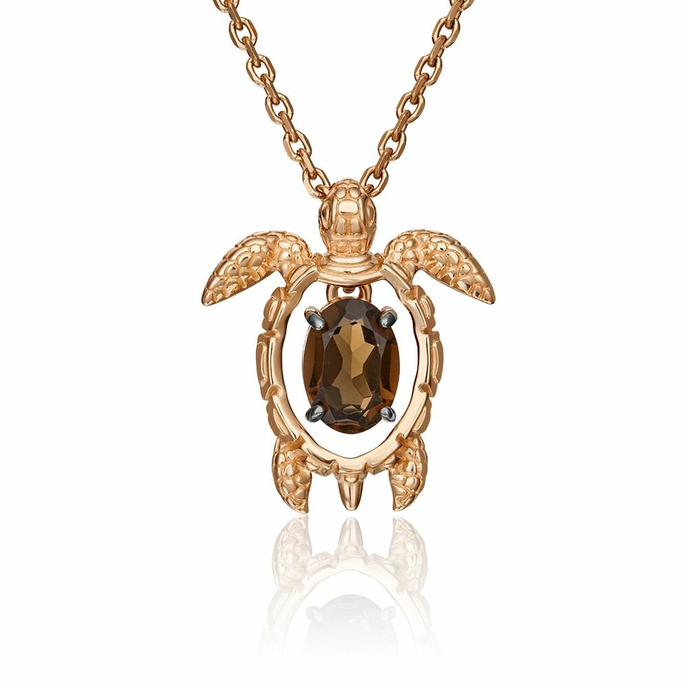 Подвеска, красное золото, 585 проба, раухтопаз