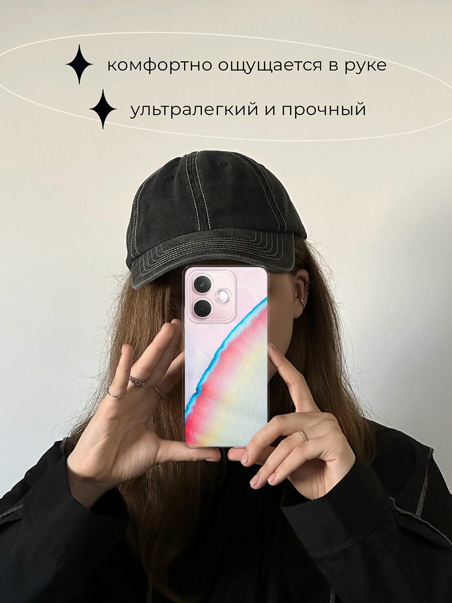 Чехол на Oppo A5 Pro / Оппо А5 Про с принтом Слияние красок, прозрачный — фото 1