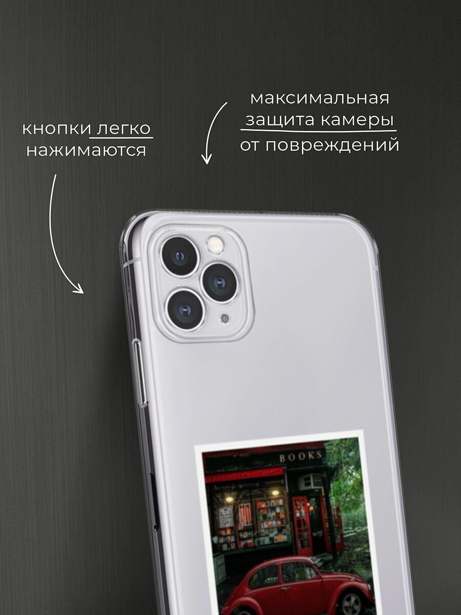 Чехол на Apple iPhone 11 Pro Max / Айфон 11 Про Макс с принтом Осенний палароид красный — фото 1