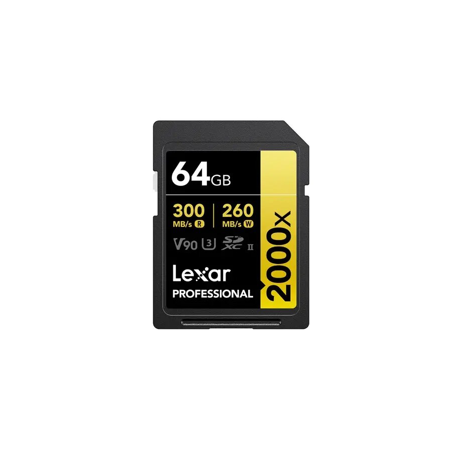 Карта памяти SD 64 Gb Lexar Professional 300/260 MB/s V90 UHS-II U3 2000x LSD200064G-BNNNG