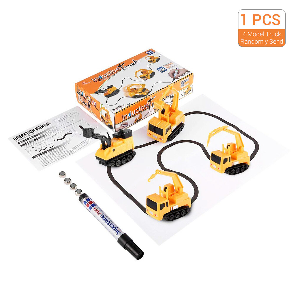 Пластиковая ручка, индуктивная автоматическая машинка, распознающая дорогу, следующая по нарисованной линии, игрушки для детей