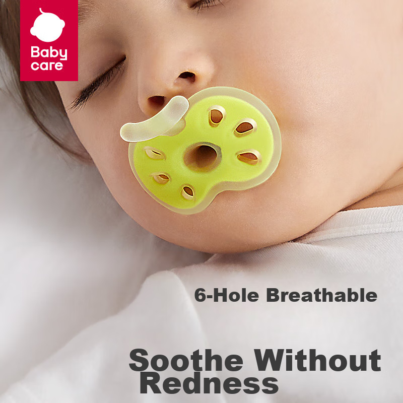 Babycare Pacifier, Teether for Infants, Ultra-Soft Silicone, 6 Months+ Newborn Comforting Nipple, Sweet Melon Yellow, Size L