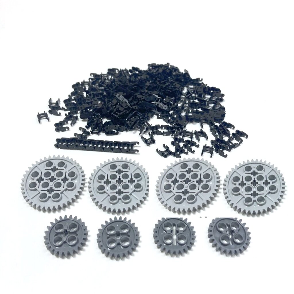 Строительные блоки зубчатых колес научно-технического оборудования - цепной мешок типа D + 4 штуки по 40 зубьев.4 части прямого колеса с 24 зубьями