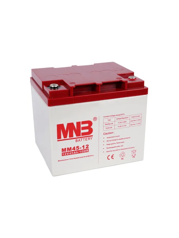 Аккумуляторная батарея MNB MM45-12, 12В, 45 Ач, 6 элементов, 260 циклов зарядки
