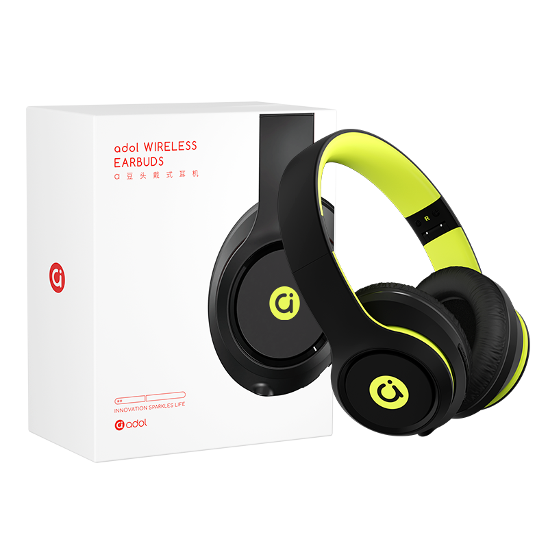 Беспроводные наушники ASUS черные с зелеными вставками