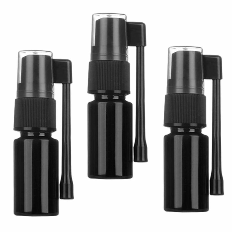3 черных светонепроницаемых флакона-распылителя - 10 мл