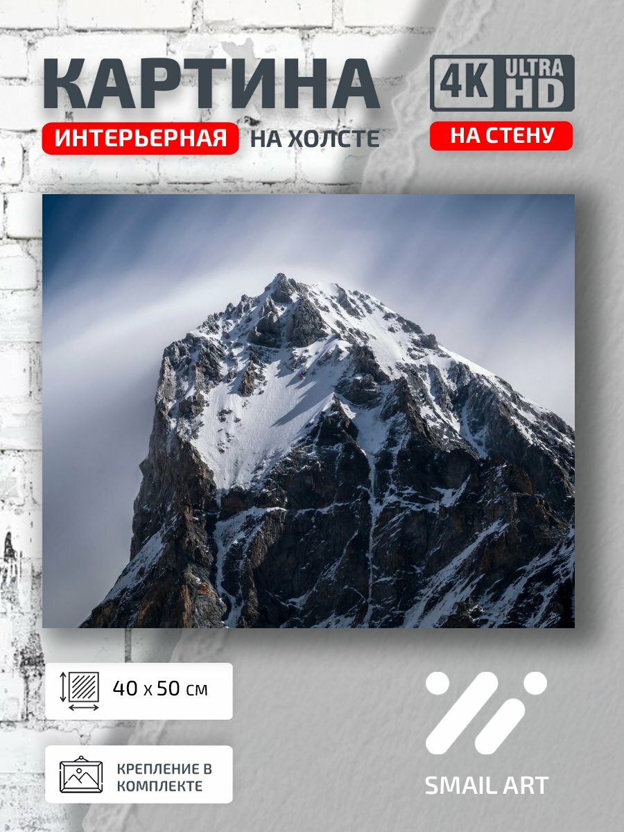 Картина на холсте интерьерная 40 на 50 на стену Снег Landscape для спальни пейзаж интерьер
