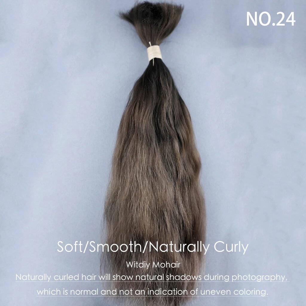 Мохеровый парик для куклы Schengen 23-26 см No.10024, wavy hair 10g