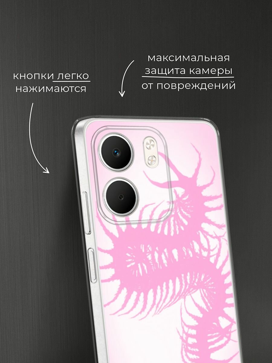 Силиконовый чехол на Oppo A5x / Оппо А5x с принтом Розовая многоножка — фото 1