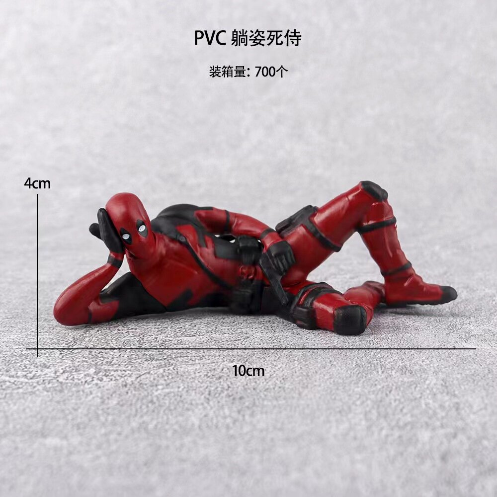Фигурка Дэдпула, поза полулежа Людей Икс, ручная фигурка, поза оглядывающегося назад, украшение для центральной консоли автомобиля.