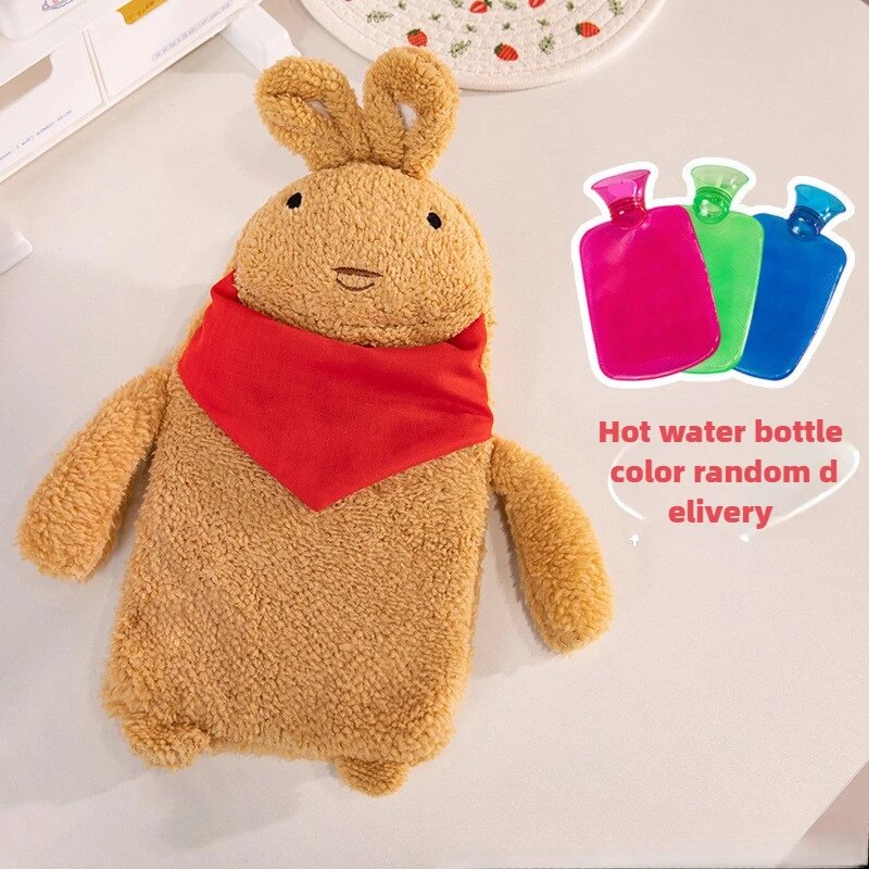Мягкая Плюшевая Грелка-утюжок С Мультяшным Дизайном, Большой Емкости 1000 Мл, Со Съемным Чехлом, Для Согревания Рук