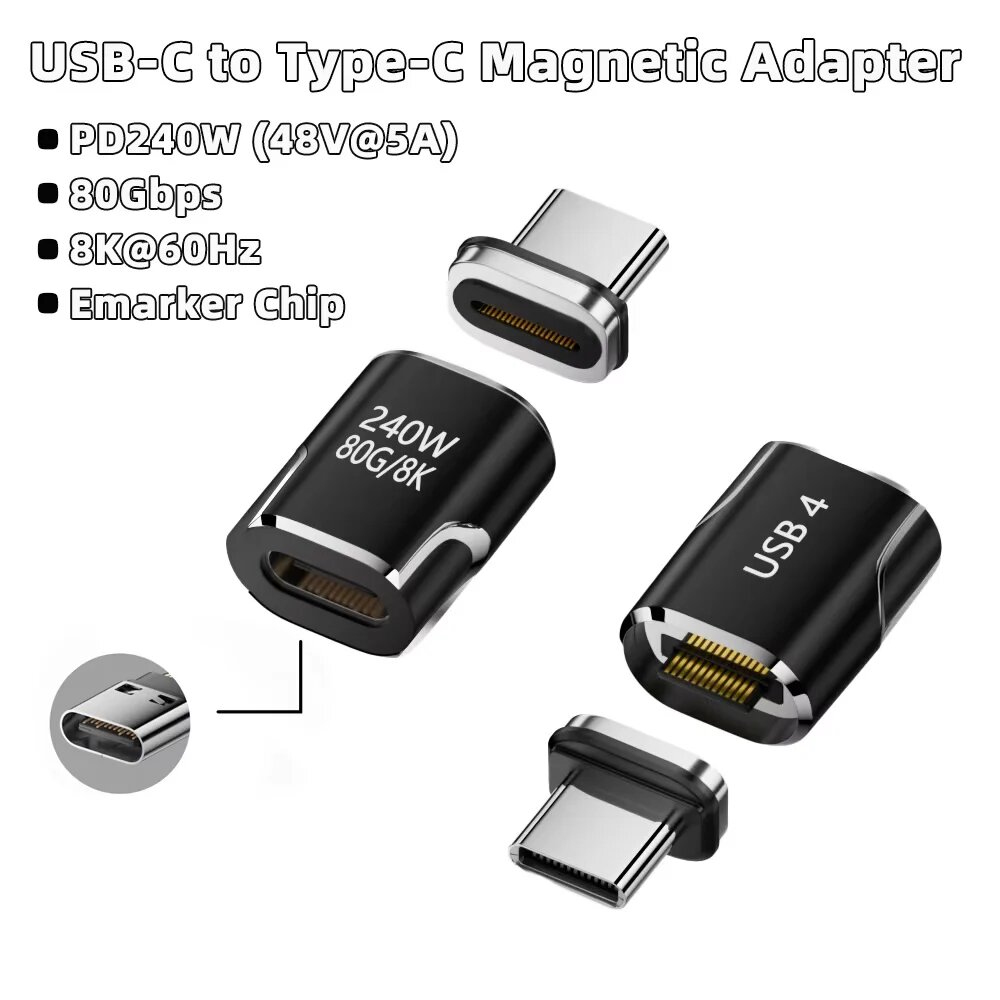 Адаптер MagSafe USB4 Thunderbolt4/3 На USB-C, 240 Вт, 80 Гбит/с, Магнитный Кабель Для Зарядки, Конвертер 8K 60 Гц