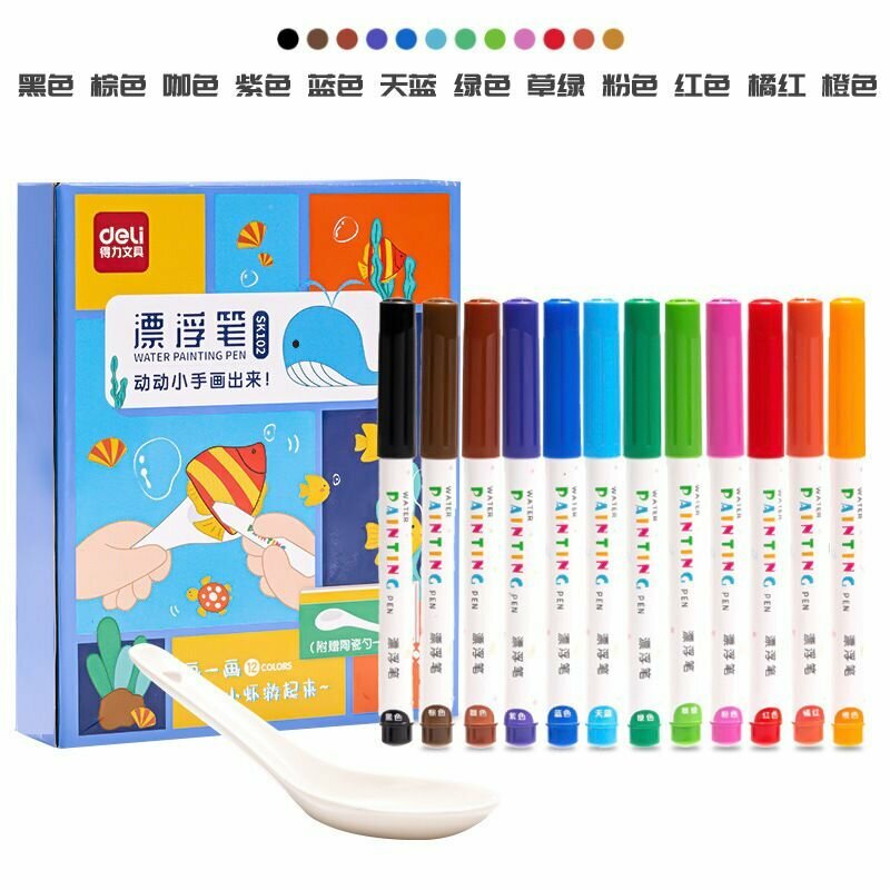 Волшебные маркеры для воды Плавающие Набор разноцветных маркеров для рисования на воде с плавающими чернилами для детского творчества