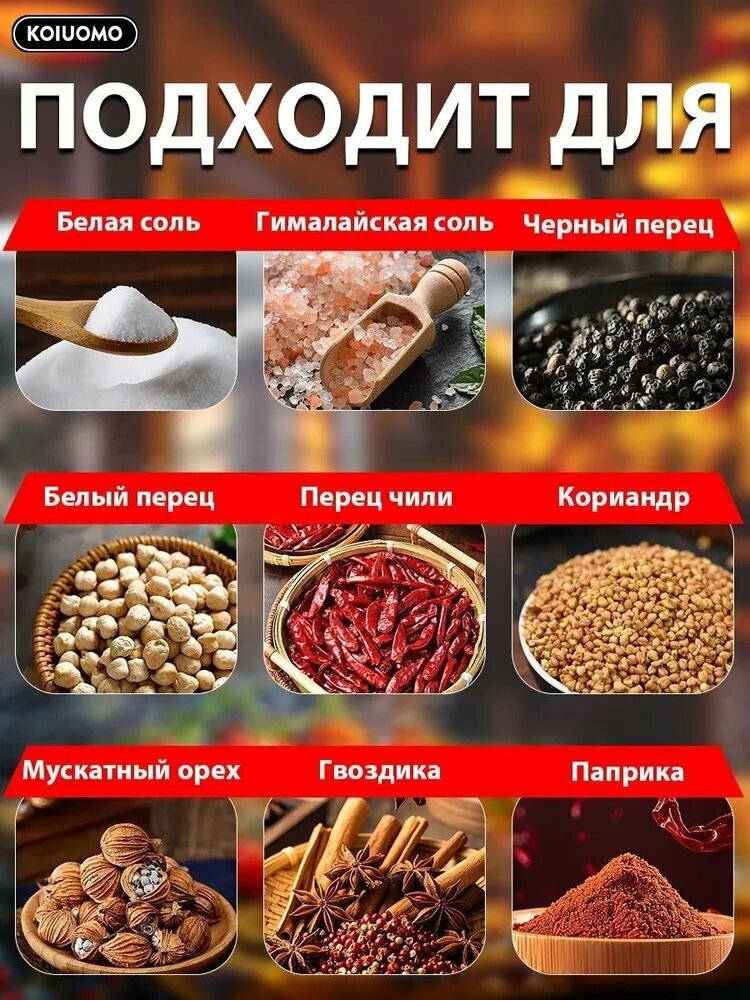 Мясорубка, электрическая перечница, черная，Двойная опора с основанием — фото 1