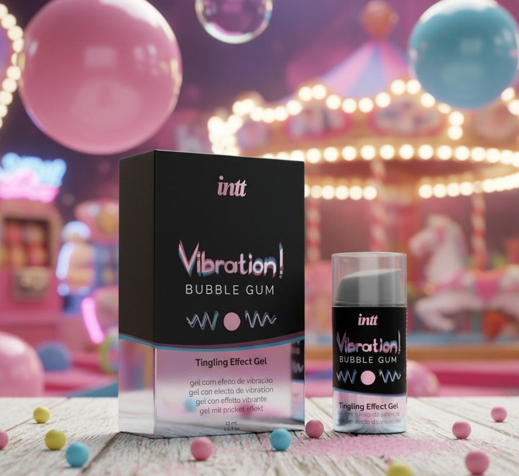 Вибратор-гель INTT Bubble Gum, на водной основе, для клитора и вагины, с ароматом жвачки